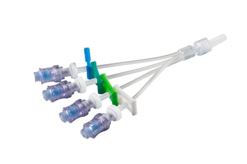 Quad Lumen Needle-Free Extension Set with Anti-Reflux valves, 10cm ...