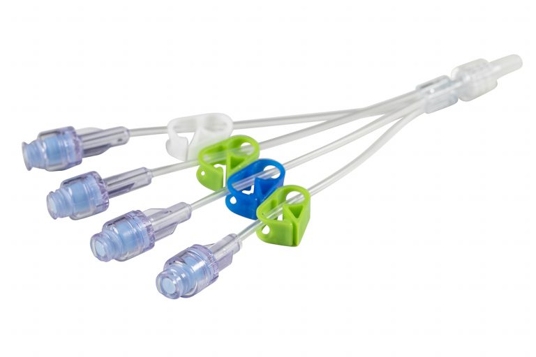 Quad Lumen Needle-Free Extension Set, 10cm With Pinch Clamp ...